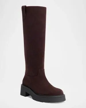 STUART WEITZMAN Ren 20mm Suede Knee-high Boots - Hickory