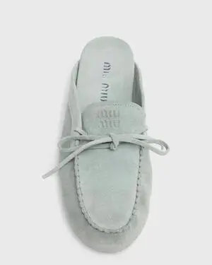 Miu Miu Sabot Suede Moccasin Mules