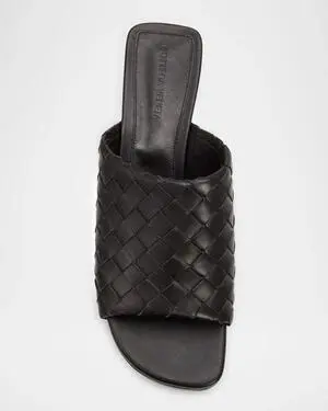 Bottega Veneta 70mm Rosita Intrecciato Leather Wedge Mules - Espresso