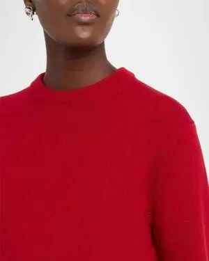 Michael Kors Crewneck Wool-silk Sweater - Ruby