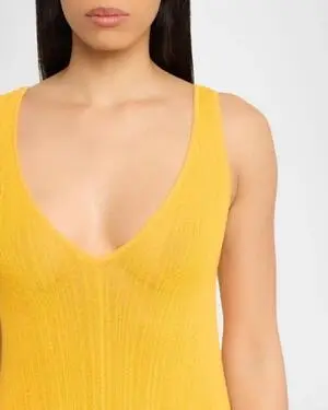 Solid & Striped The Velmira Ribbed Coverup Midi Dress