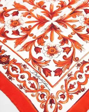Dolce & Gabbana Floral Silk Twill Scarf