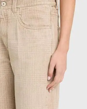 Brunello Cucinelli Check-print Denim Straight-leg Crop Pants