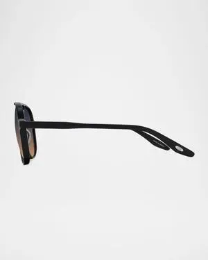 Barton Perreira Hartmann 55mm Acetate Aviator Sunglasses - Black