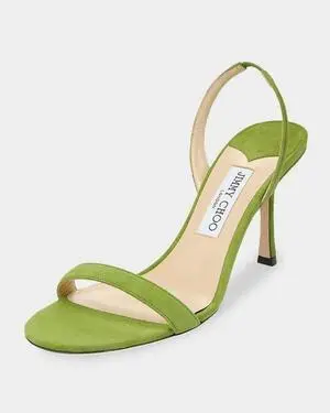JIMMY CHOO 85mm Jenn Suede Sandals - Clover