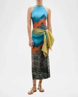 Silvia Tcherassi Viveka Midi Pareo Skirt - Sunset