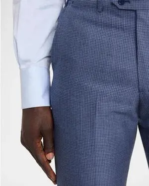 Emporio Armani Apos;s G Line Wool Super 130s Micro-check Two-piece Suit - Grey Blue