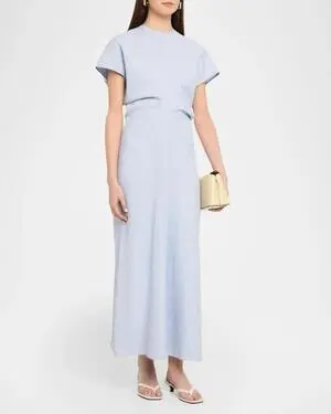 TOTEME Slouch Waist Short-sleeve Ankle Dress