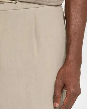 Giorgio Armani Linen Drawstring Pants - Brown