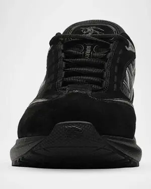 Burberry Apos;s Eclipse Mesh And Suede Runner Sneakers - Black