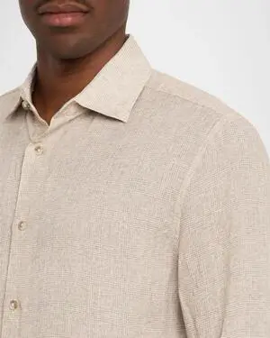 Bugatchi Apos;s Axel Linen Button-down Shirt - Camel