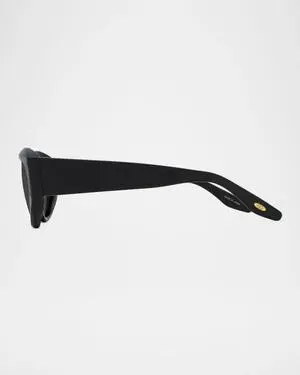 Barton Perreira Robinson 56mm Acetate Oval Sunglasses - Black