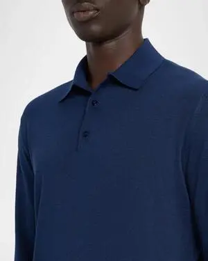 Stefano Ricci Apos;s Silk Knit Long-sleeve Polo Shirt - Blue