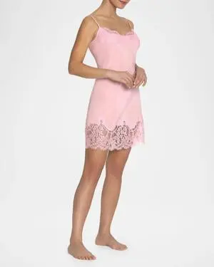 Lise Charmel Deesse En Glam Lace-trim Silk Crepe Nightie - Da/deesse