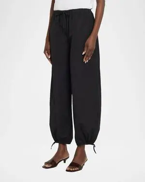 TOTEME Drawstring Cotton Balloon Pants - Black