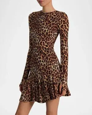 Alice + Olivia Wendy Cheetah Print A-line Dress