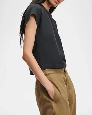 Rag & Bone Kelly Perfect Cotton Crewneck T-shirt - Black