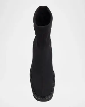 PEDRO GARCIA Zilia Stretch Nylon Ankle Booties - Black