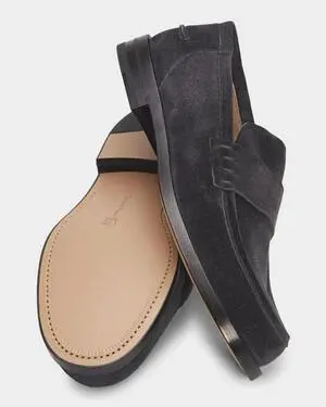 GIANVITO ROSSI Apos;s Preppy Suede Penny Loafers - Carbon