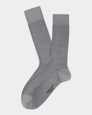 Marcoliani Apos;s Modal-blend Pindot Crew Socks - Grey