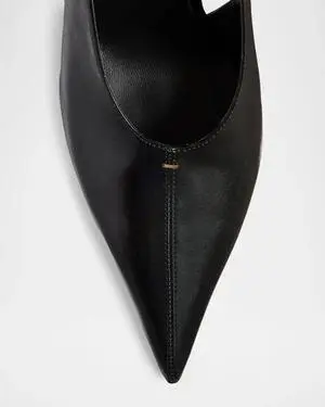 Khaite 100mm Bella Leather Slingback Pumps