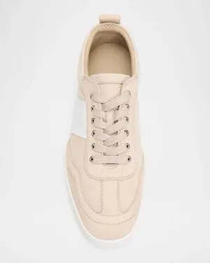 CHRISTIAN LOUBOUTIN Apos;s Retero Nubuck Leather Low-top Sneakers - Beige/white