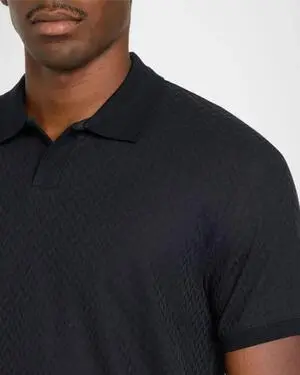 Emporio Armani Apos;s Micro-geometric Jacquard Polo Shirt - Multi