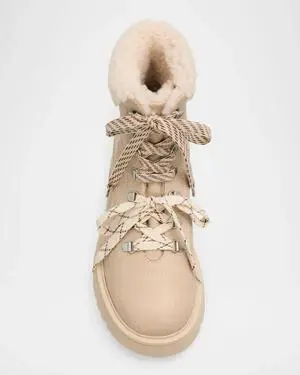 STUART WEITZMAN Ren Shearling-lined Leather Hiker Boots