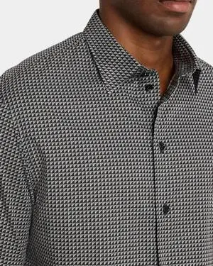 Emporio Armani Apos;s Contrast Geometric Button-front Shirt - Multi
