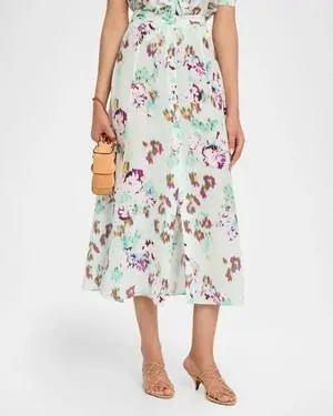 Ulla Johnson Rowan Silk Midi Skirt