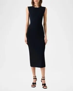 Akris Sleeveless Viscose Jersey Back-cutout Midi Dress