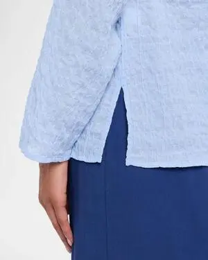 Eileen Fisher Puckery Raglan-sleeve Top - Crnfl