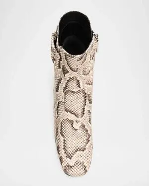 ROGER VIVIER 45mm Tres Vivier Snake-printed Leather Ankle Boots