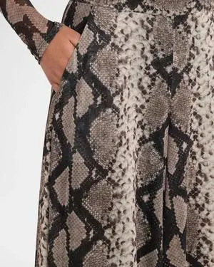 Lapointe Snakeskin-print Mesh Wide-leg Pants - Python Pri