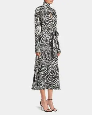 UNDRA CELESTE Joi -print Tie-waist Midi Dress