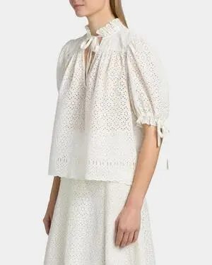 Ulla Johnson Aloutte Eyelet Cotton Top