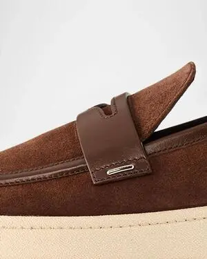 GIUSEPPE ZANOTTI Gz 94 Suede Penny Loafers - Brown