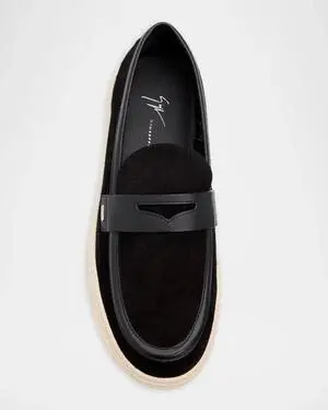 GIUSEPPE ZANOTTI Gz 94 Suede Penny Loafers - Nero