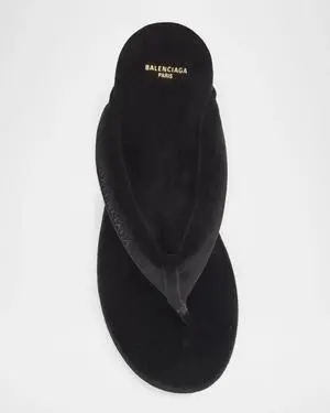 Balenciaga 90mm Gaeta Velvet Wedge Thong Sandals