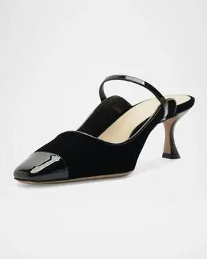 ALEXANDRE BIRMAN 60mm Tita Wave Velvet Mule Pumps