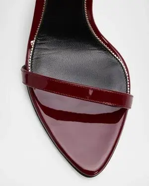 TOM FORD 105mm Lock Patent Leather Ankle-strap Sandals - Ruby Red