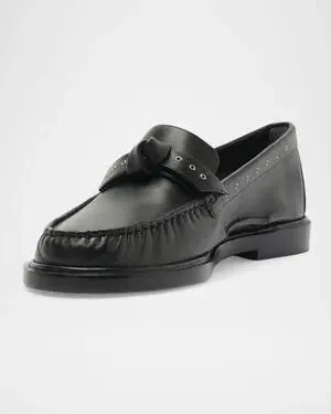 ALEXANDRE BIRMAN Clarita Grommet Leather Loafers