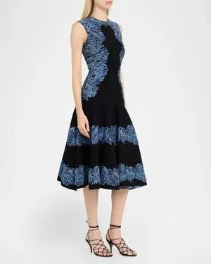Ulla Johnson Iona Sleeveless Jacquard Knit Midi Dress - Lapis