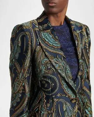 Etro Paisley Jacquard Single-breasted Fitted Jacket - Var. Multi
