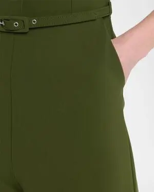 Chiara Boni La Petite Robe Naho Belted Straight-leg Jumpsuit - Matcha
