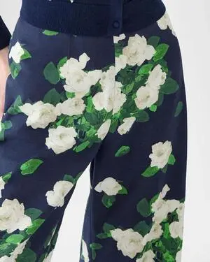 Carolina Herrera Diane High-rise Floral Wide-leg Pants