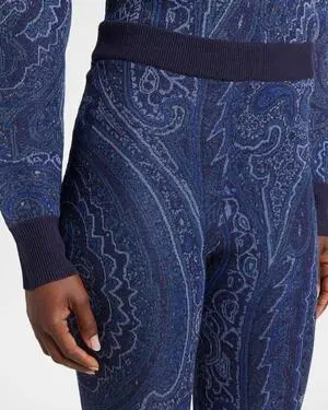 Etro Paisley Knit Flare Trousers - Printed Bl