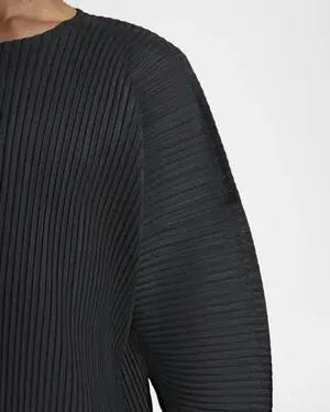 Issey Miyake Apos;s Pleated Long-sleeve Shirt - Black