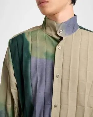 Issey Miyake Apos;s Dawn Edge Pleated Self-belt Button-down Shirt - Gray