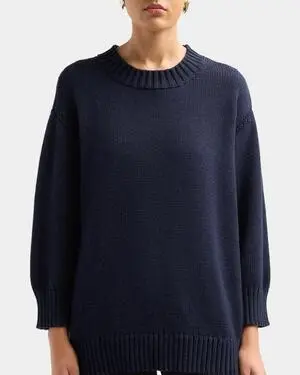 L & APOS;AGENCE Loden Cotton Crewneck Sweater